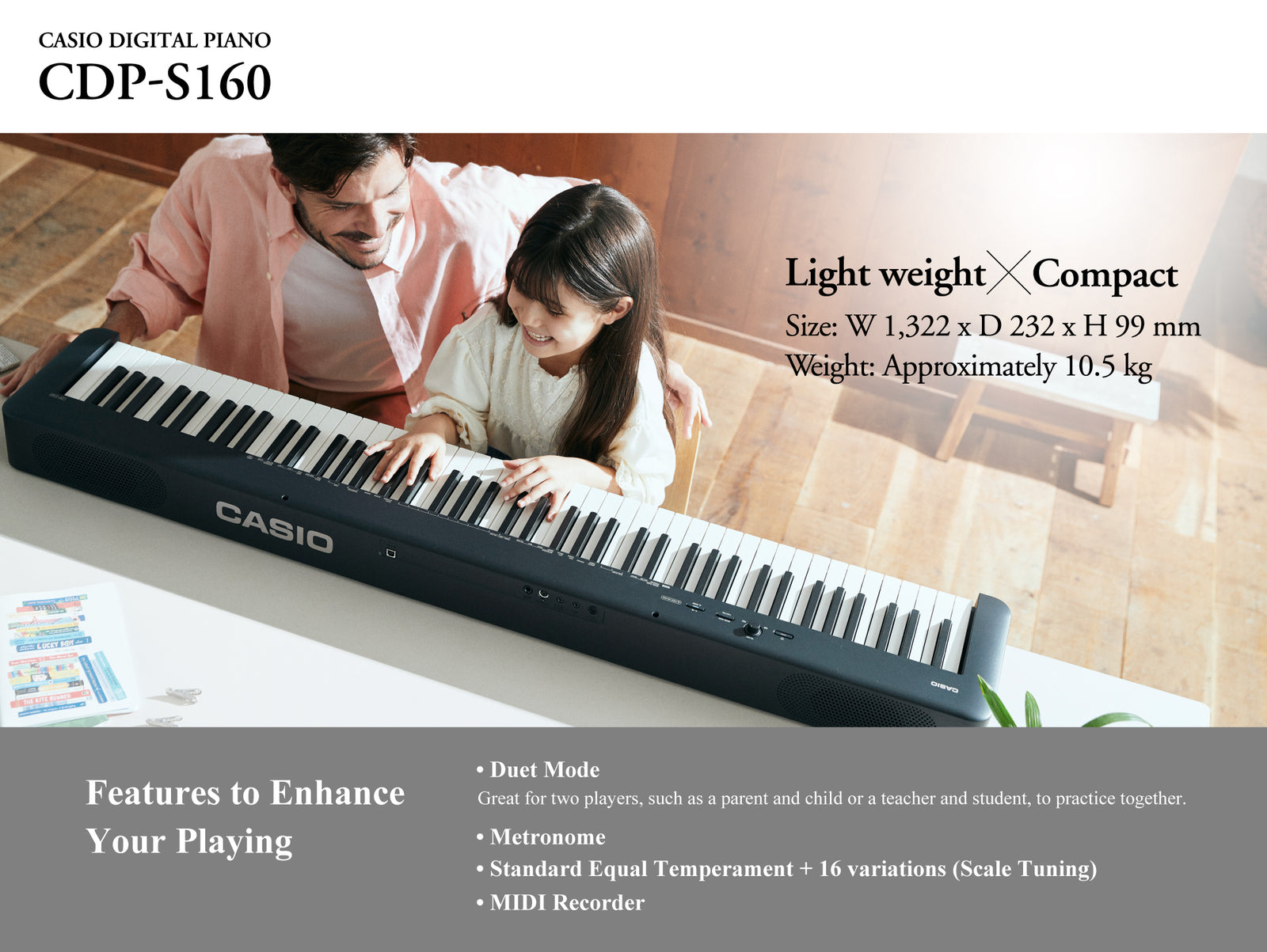CDP-S160 Compact Digital Piano – Casio Music SG